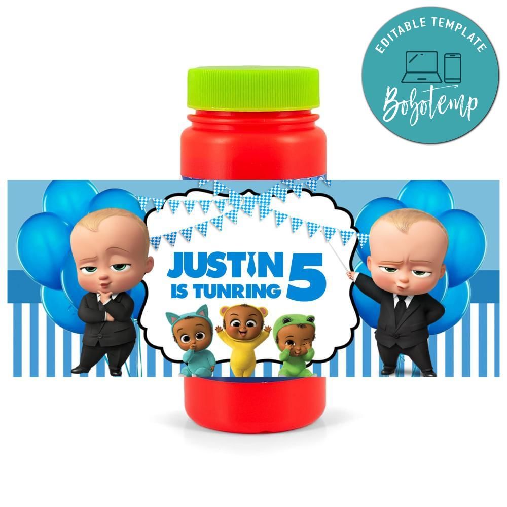 Baby boss Bubbles Wrapper Template to Print at Home DIY | Bobotemp
