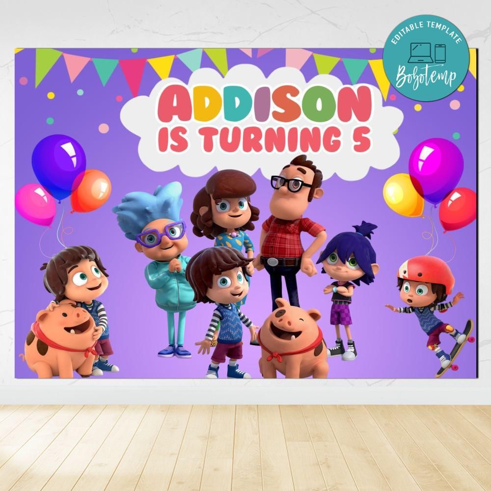 Kazoops Birthday Backdrop Digital File Template | Bobotemp