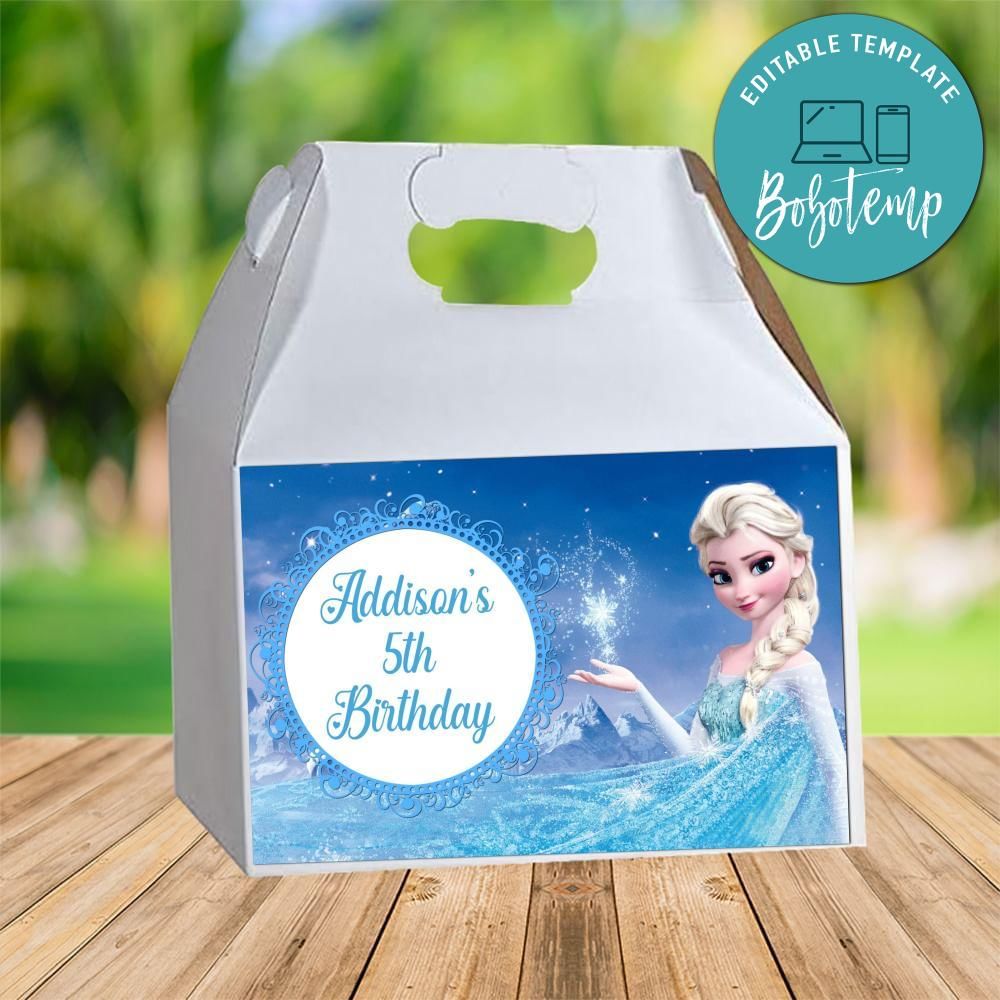 Frozen Elsa Gable Box Digital File Printable DIY | Bobotemp