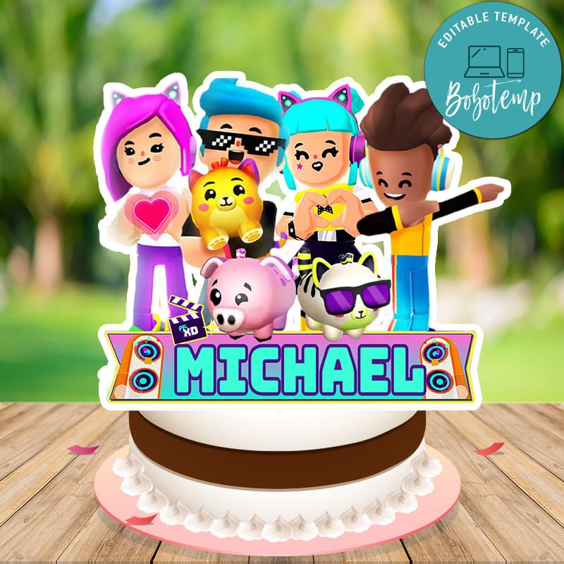 PK-XD Birthday Cake Topper Template Printable | Bobotemp
