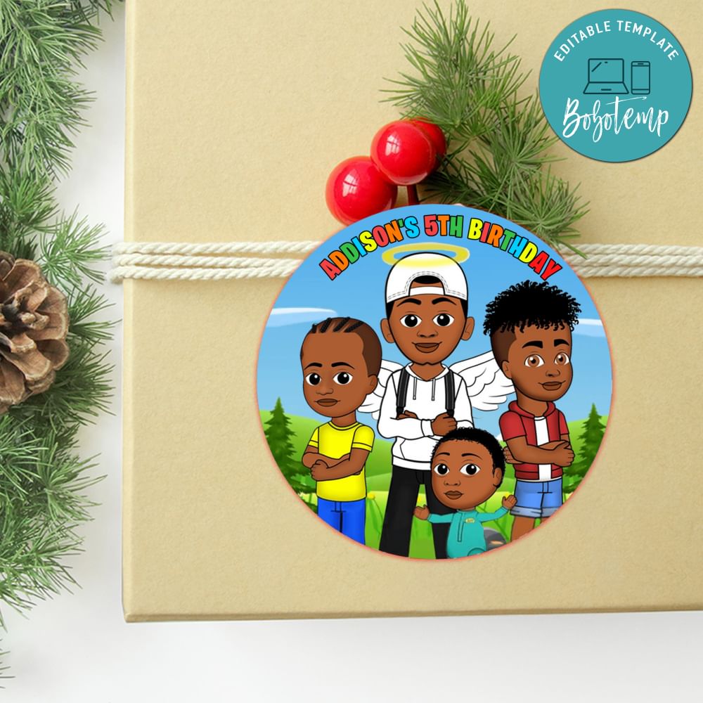 Jools Tv Circle Sticker Template Customizable DIY | Bobotemp