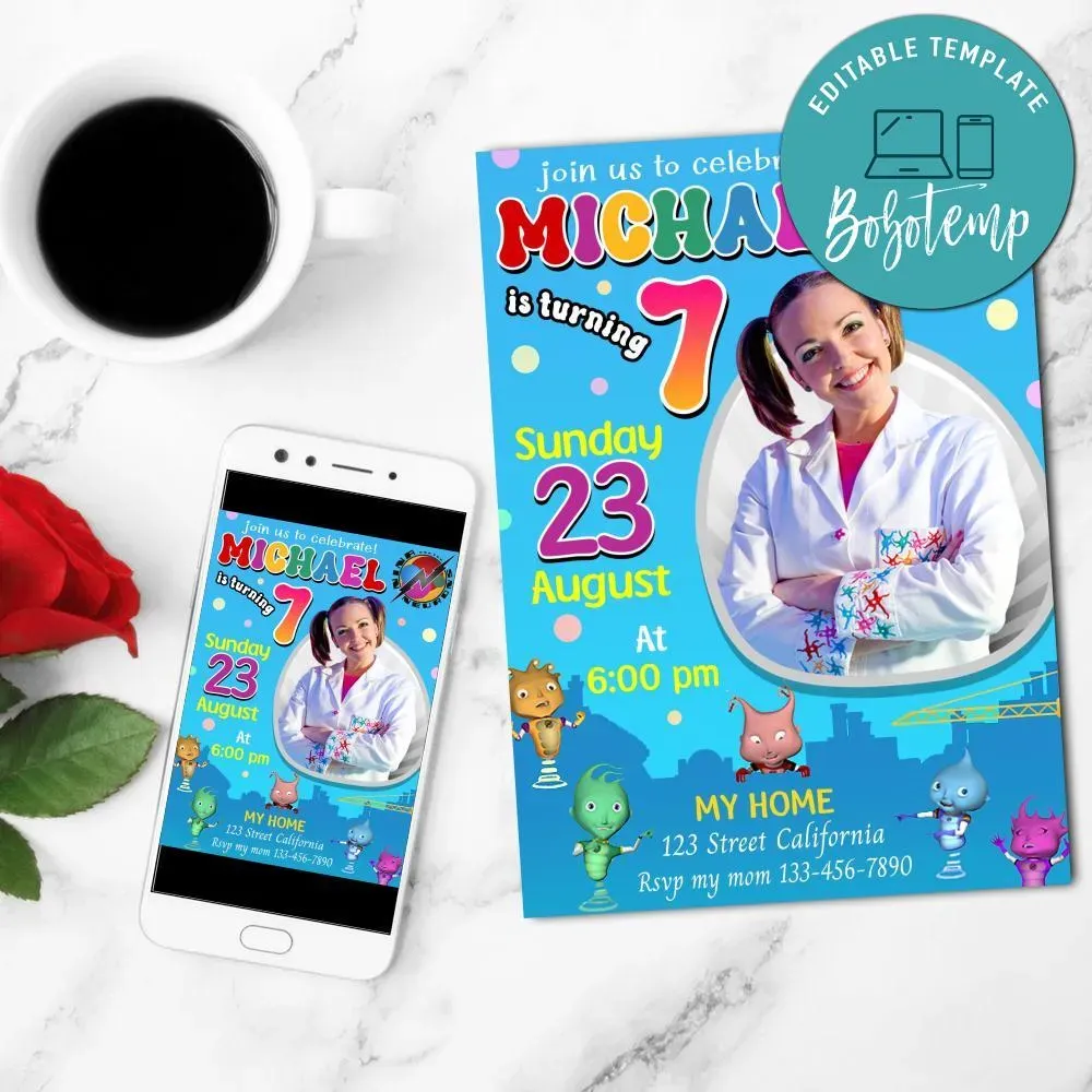 Nina and The Neurons Invitation Customizable Template DIY | Bobotemp