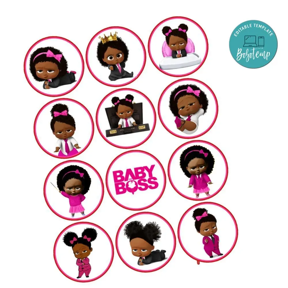 Boss Baby Girl Cupcake Toppers Template Printable Instant Download ...