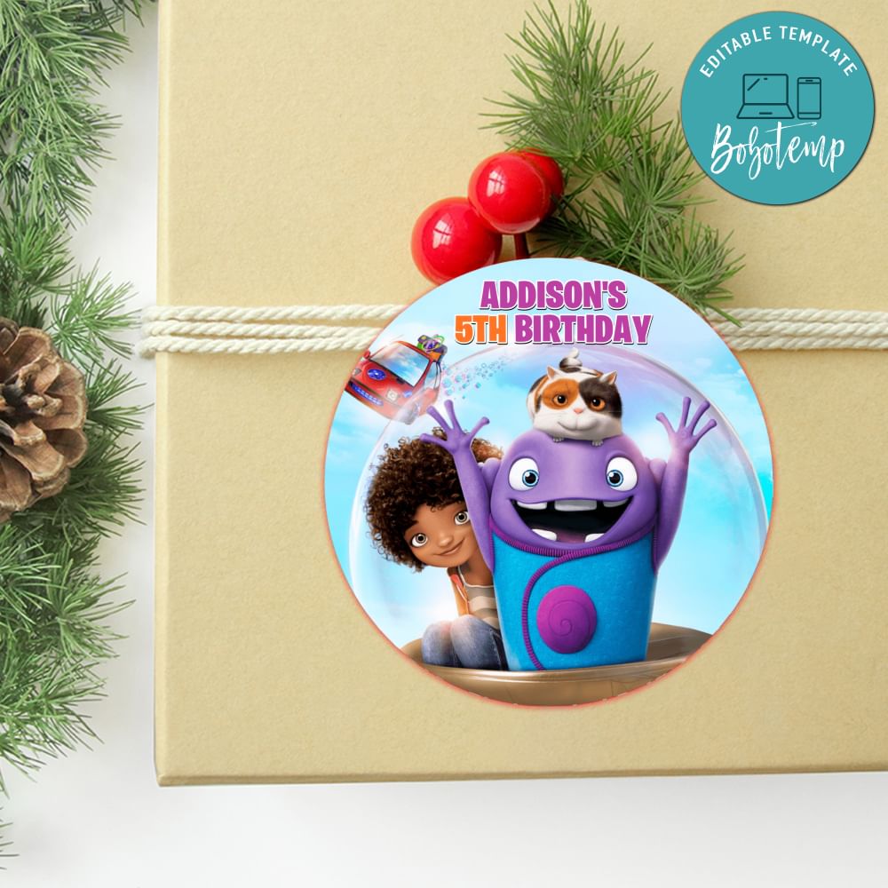 Boov Circle Sticker Template Customizable DIY | Bobotemp