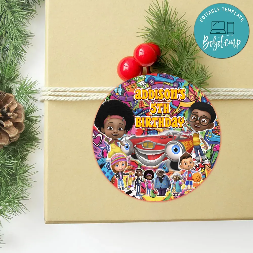 Motown Magic Circle Sticker Template Customizable DIY | Bobotemp