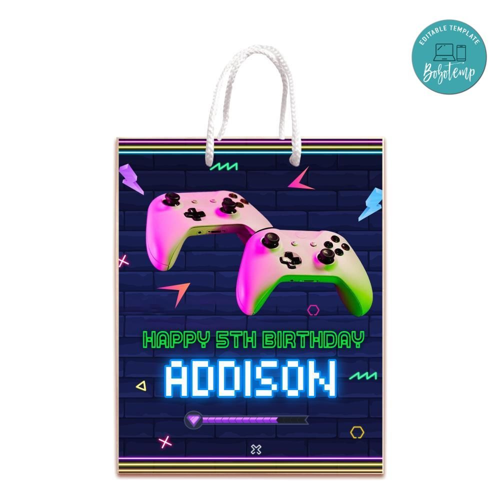 Video Game Gift Bag Label Template Printable DIY | Bobotemp