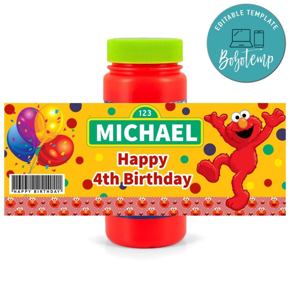 Elmo Bubbles Wrapper Template to Print at Home DIY | Bobotemp