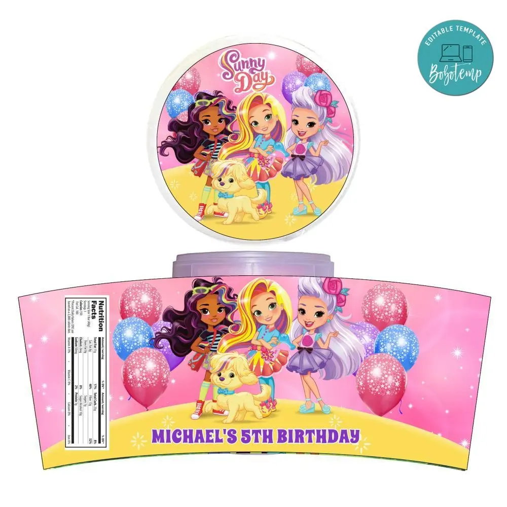 Sunny Day Cotton Candy Label Template | Bobotemp