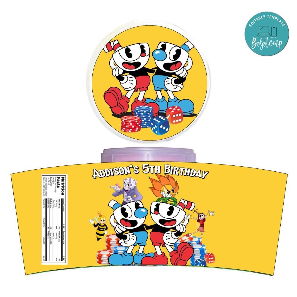 Cuphead Cotton Candy Label Template | Bobotemp