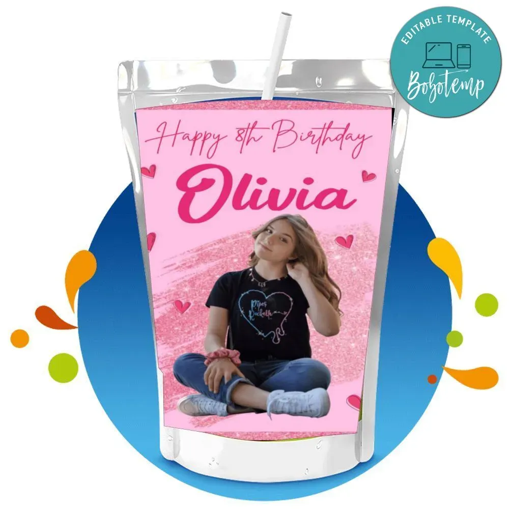 Piper Rockelle Capri Sun Birthday Digital File Printable | Bobotemp