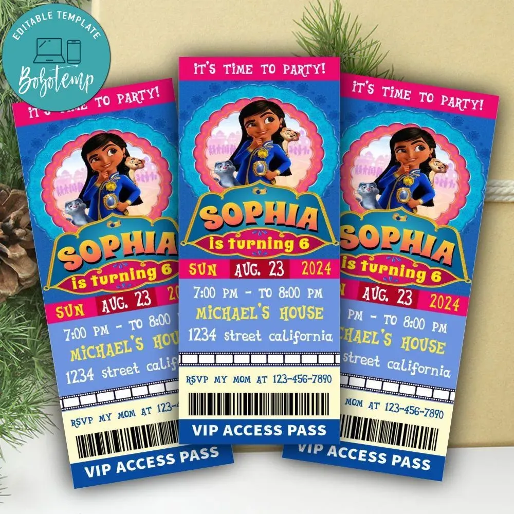 Mira Royal Detective Ticket Invitation Customizable Template | Bobotemp