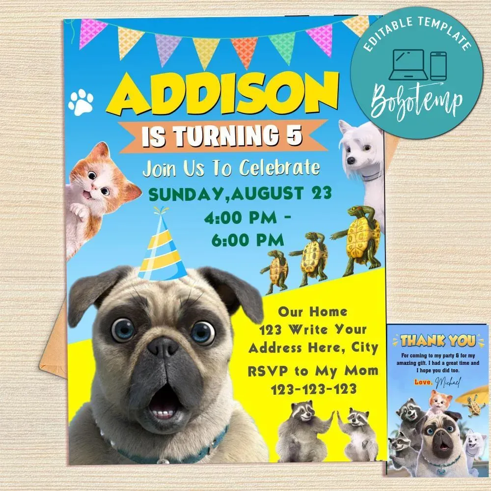 Mighty Mike Invitation Template Free Thank You Card Printable | Bobotemp