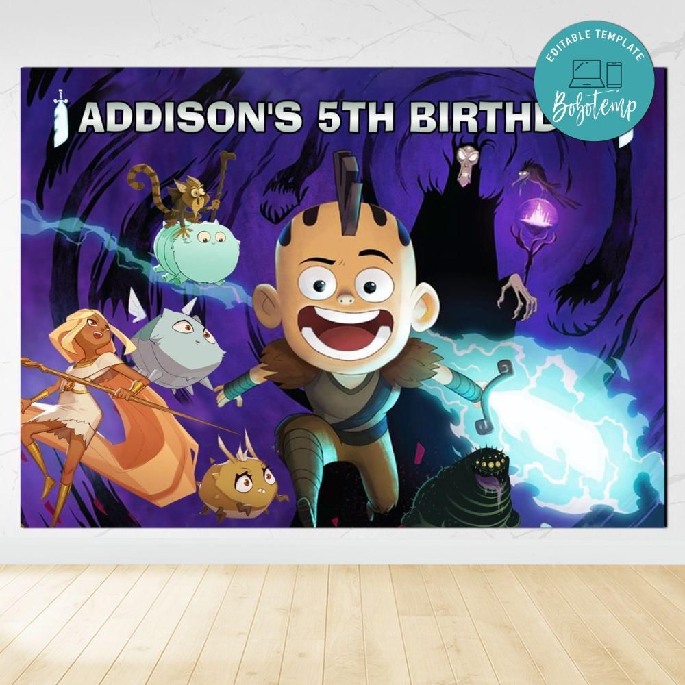 Niko and the sword Birthday Backdrop Digital File Template | Bobotemp