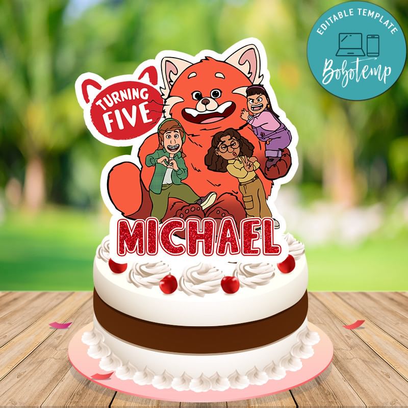 Turning Red Cake Topper Template Printable DIY | Bobotemp
