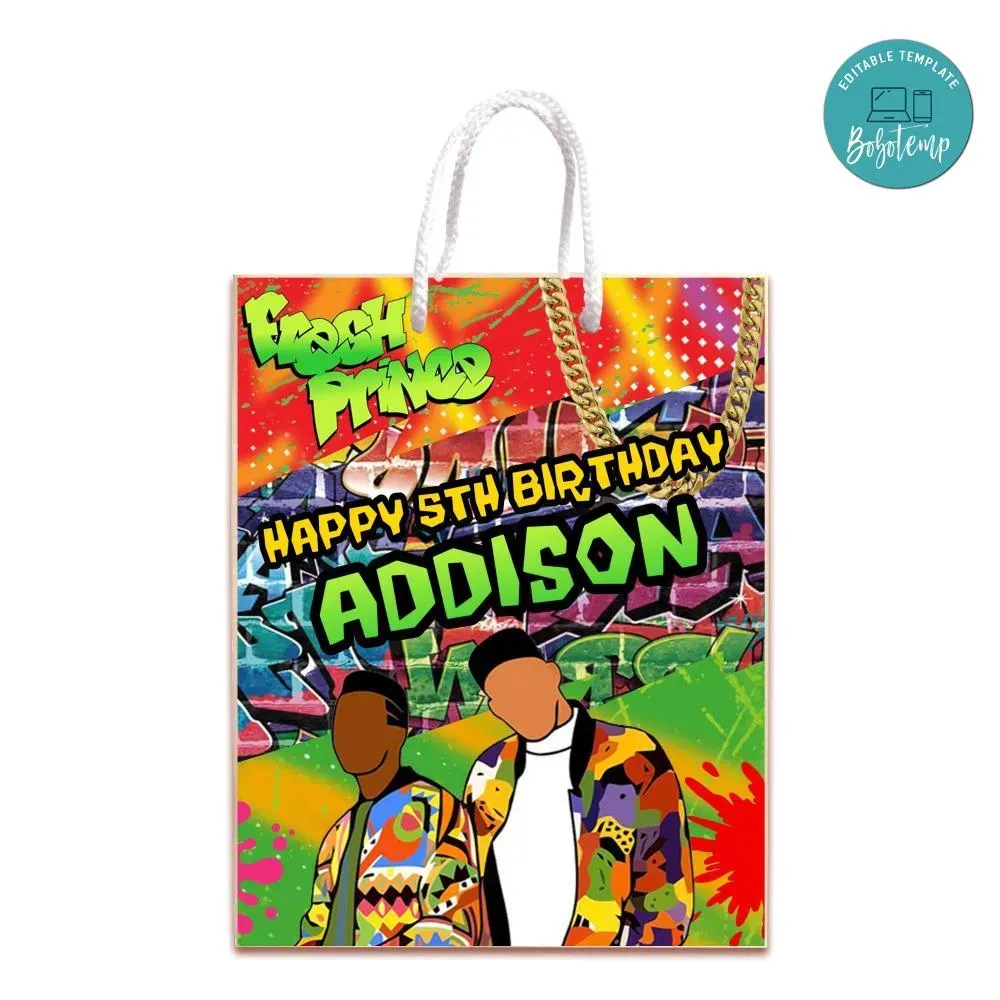 Fresh Prince Gift Bag Label Template Printable DIY | Bobotemp