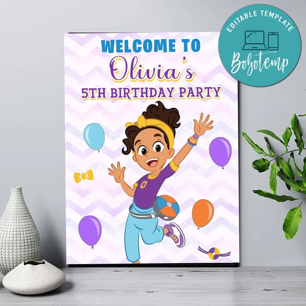Meekah Blippi Birthday Welcome Sign Digital File Printable DIY | Bobotemp