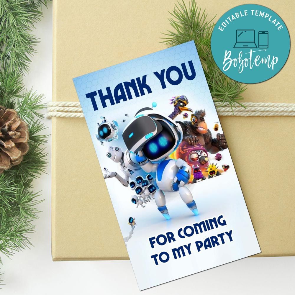Astro Bot Thank You Tag Customizable Template | Bobotemp