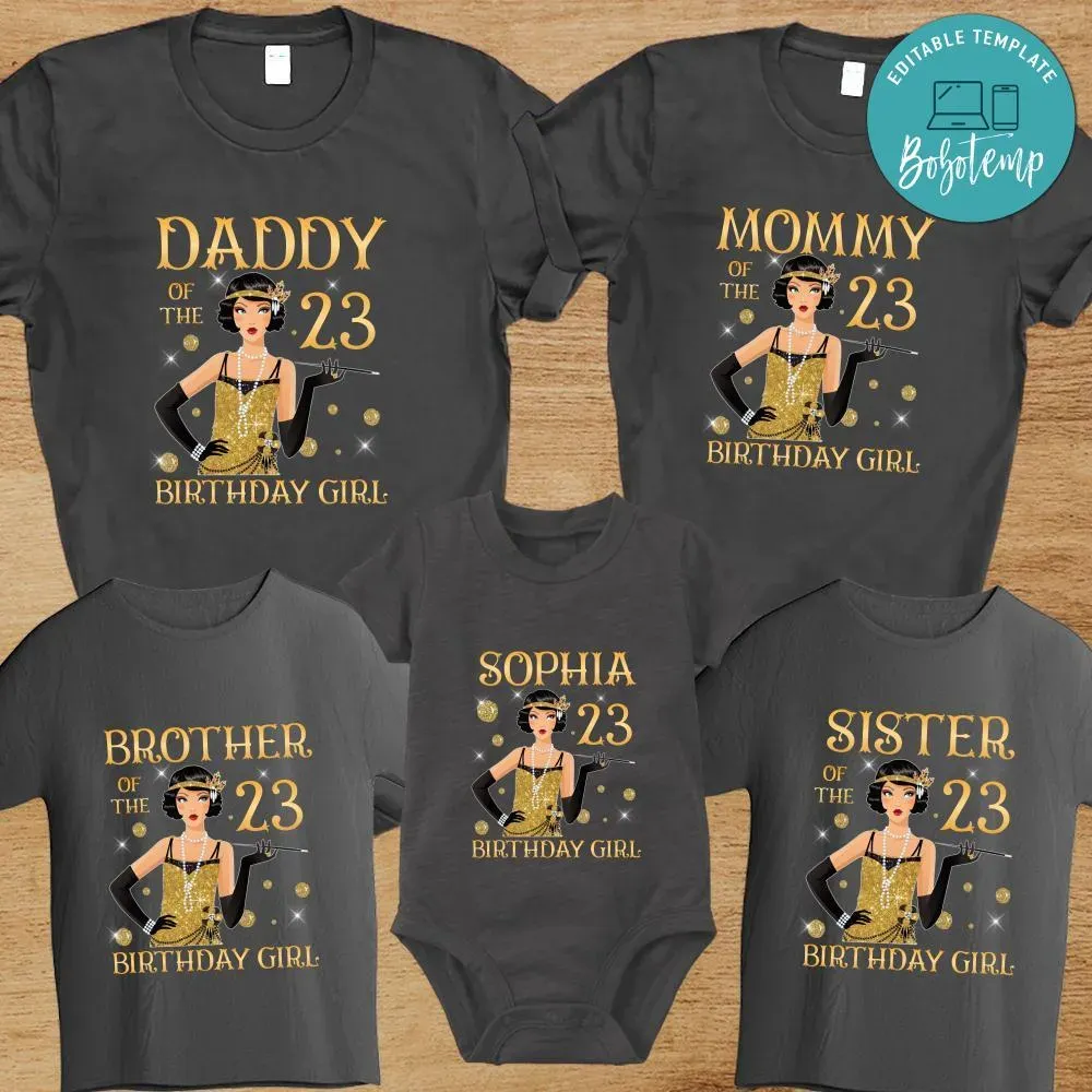 Flapper Family Birthday PNG file template | Bobotemp