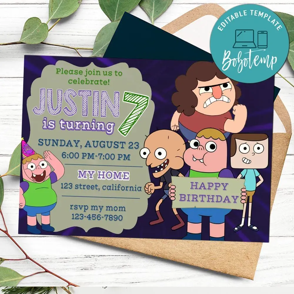 Clarence Invitation Customizable Template DIY | Bobotemp
