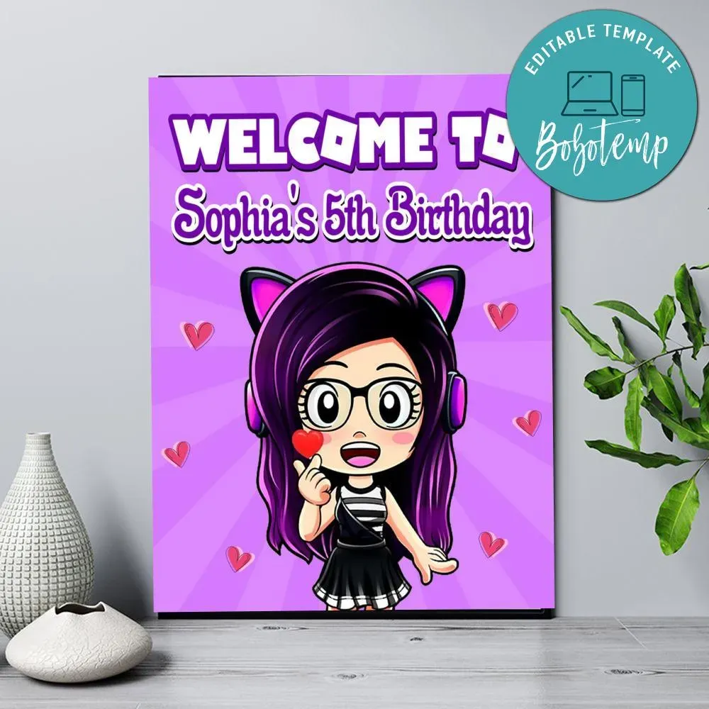 Kori Juega Birthday Welcome Sign Digital File Printable DIY | Bobotemp
