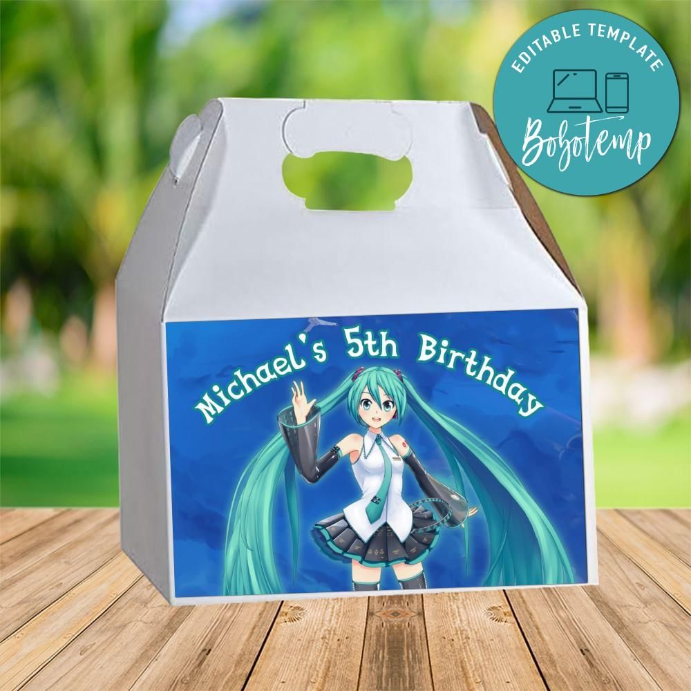 Hatsune Miku Gable Box Digital File Printable DIY | Bobotemp