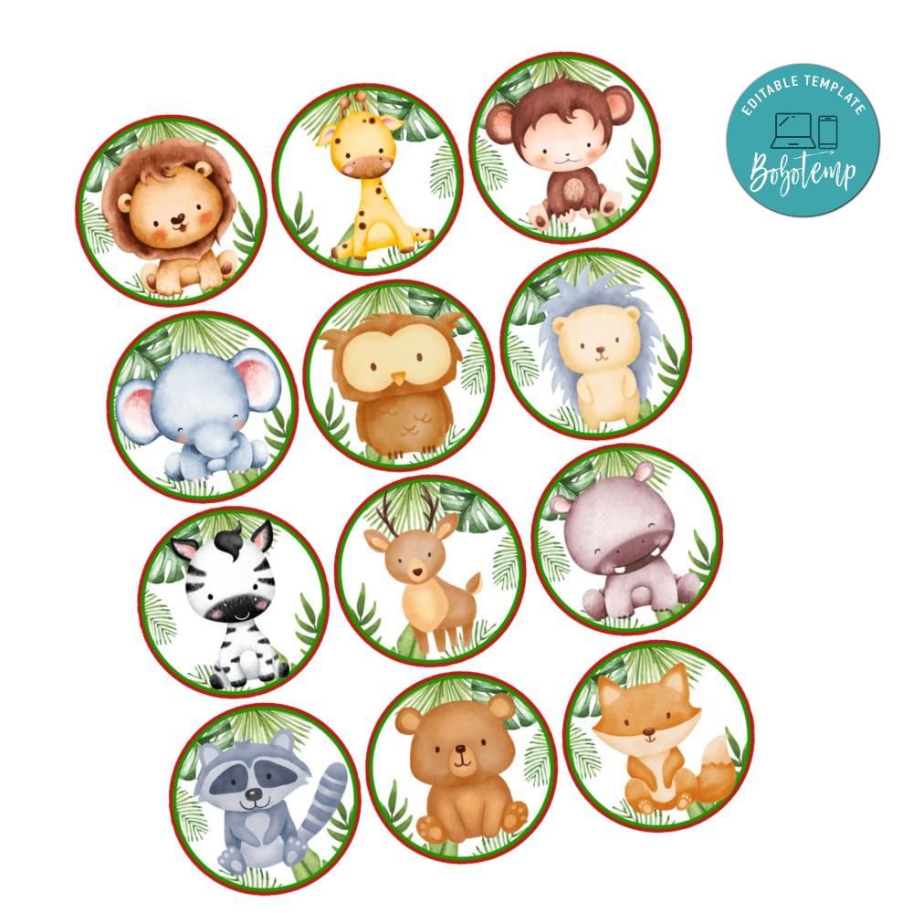 Safari Themed Cupcake Toppers Safari Cupcake Topper Printable
