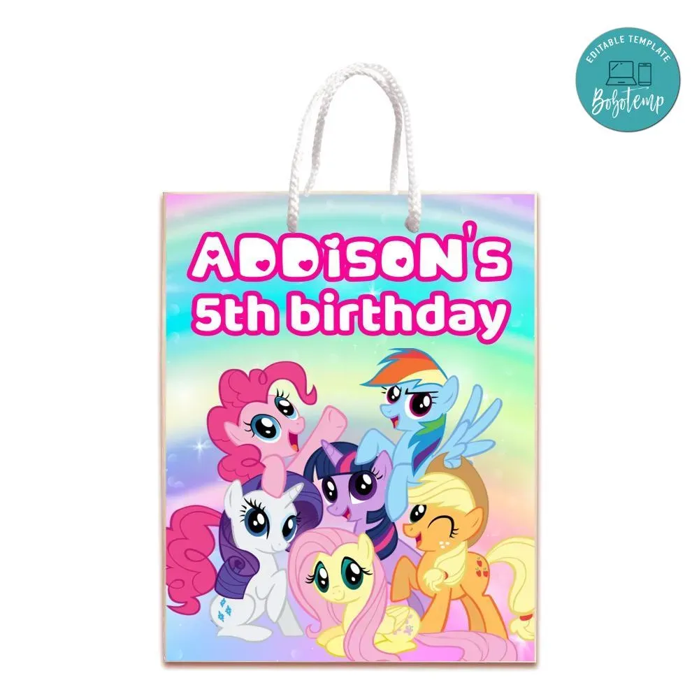 My Little Pony Gift Bag Label Template Printable DIY | Bobotemp