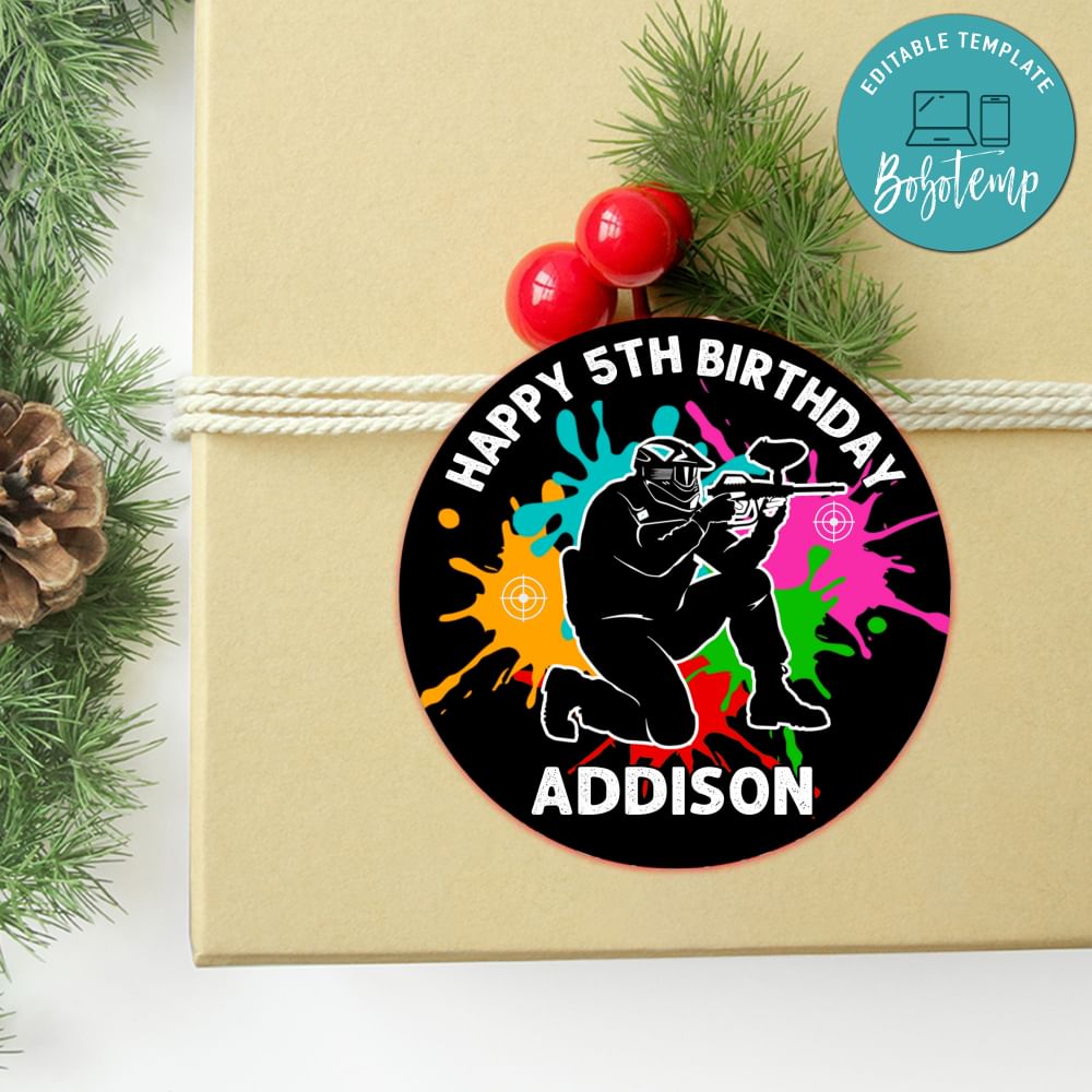 Paintball Circle Sticker Template Customizable DIY | Bobotemp