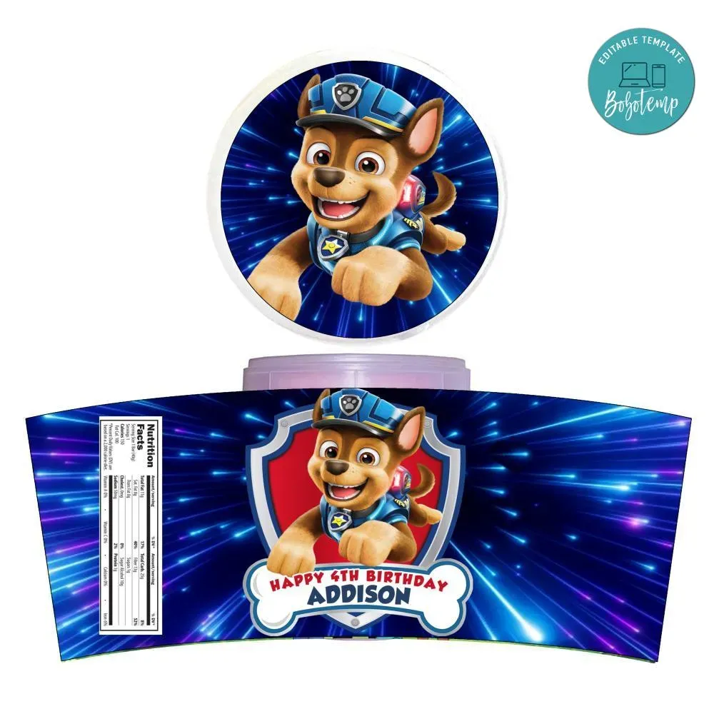 Chase Paw Patrol Cotton Candy Label Template | Bobotemp