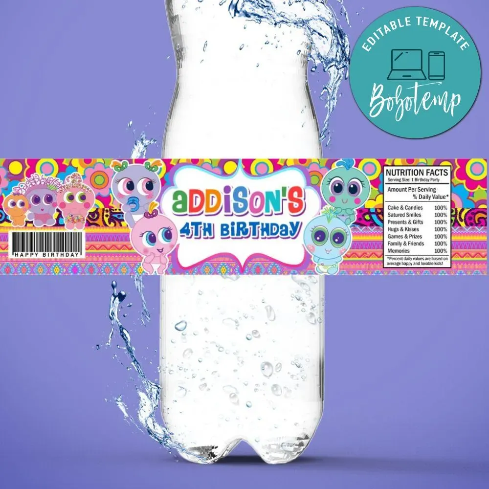 Ksimerito Birthday Water Bottle Label Template | Bobotemp