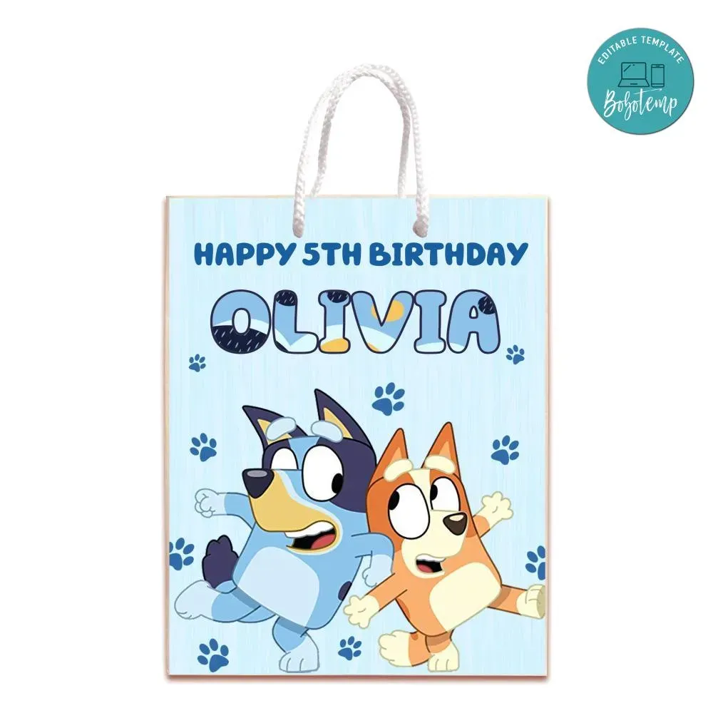 Bluey Gift Bag Label Template Printable DIY | Bobotemp