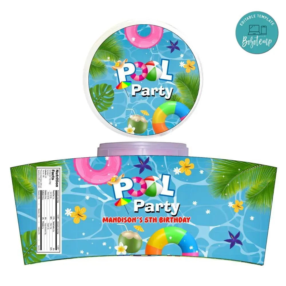 Pool Cotton Candy Label Template | Bobotemp