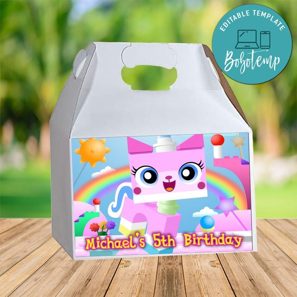 Unikitty Gable Box Digital File Printable DIY | Bobotemp