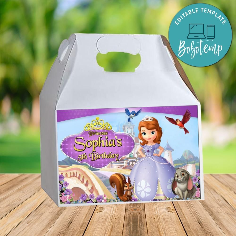 Princess Sofia Gable Box Digital File Printable DIY | Bobotemp