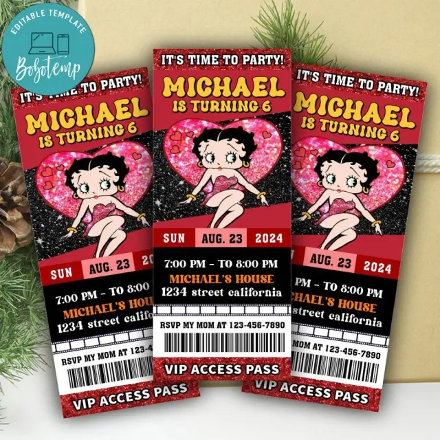 Betty Boop Party Invitations