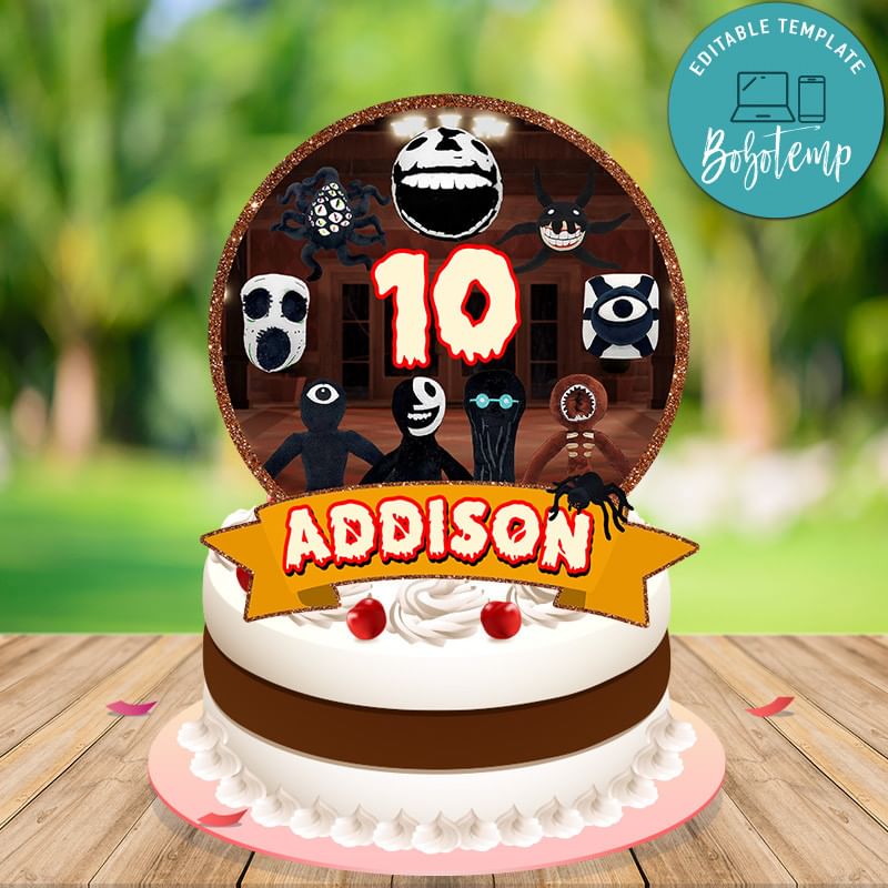 Doors scary Birthday Cake Topper Template Printable | Sportspartydesign