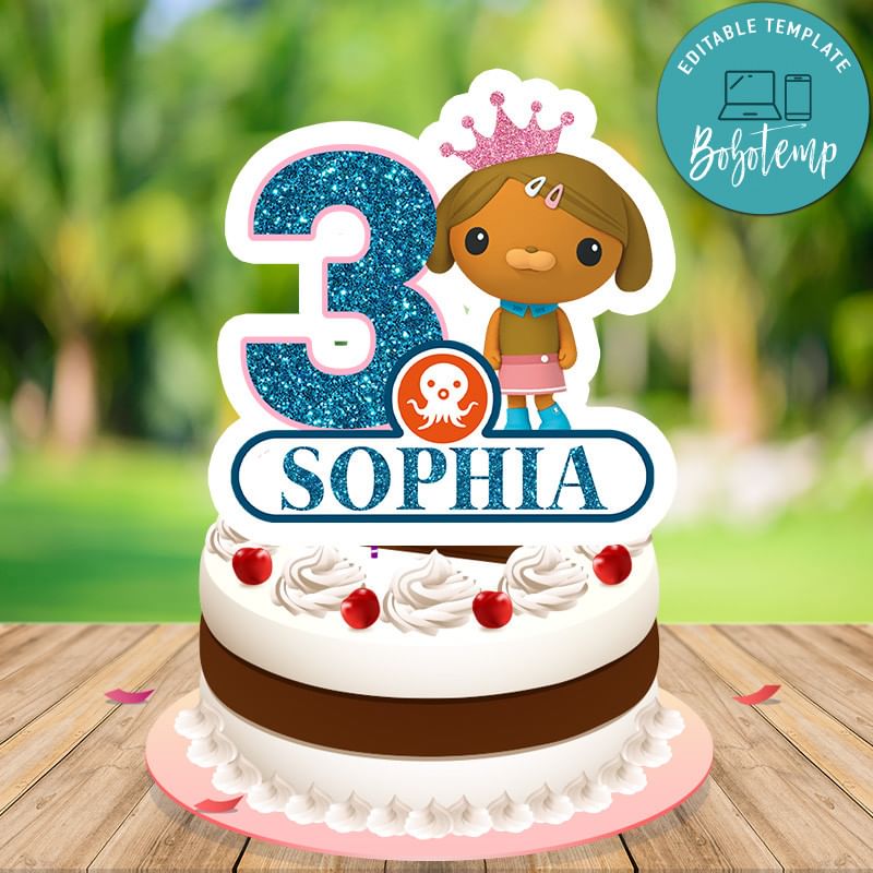 Dashi Dog Octonauts Birthday Cake Topper Template Printable | Bobotemp
