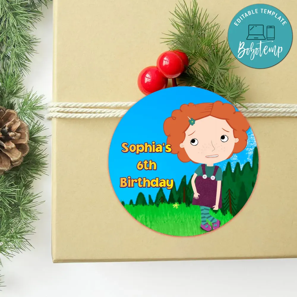 Nina Needs To Go Circle Sticker Template Customizable DIY ...