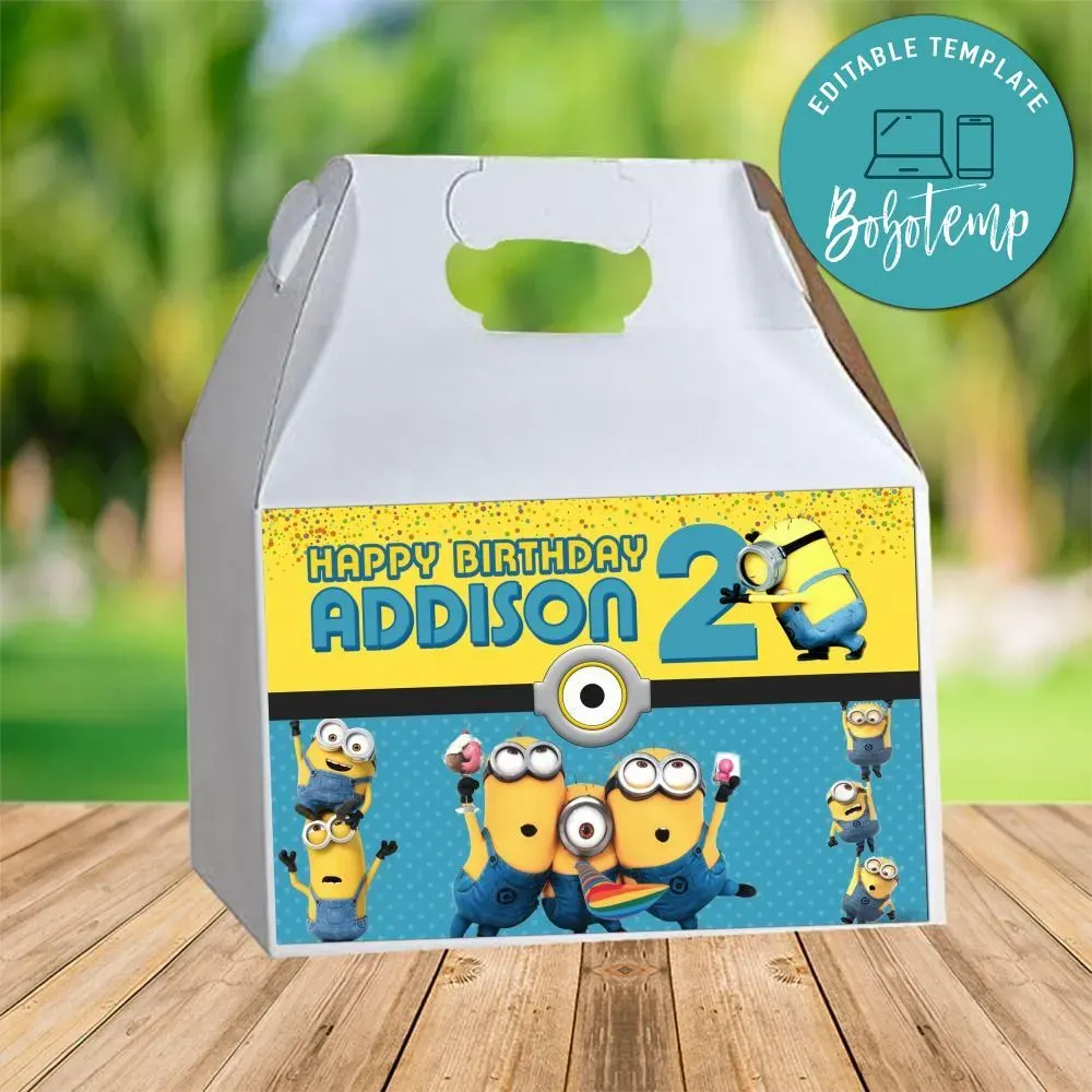 Minion Gable Box Digital File Printable DIY | Bobotemp