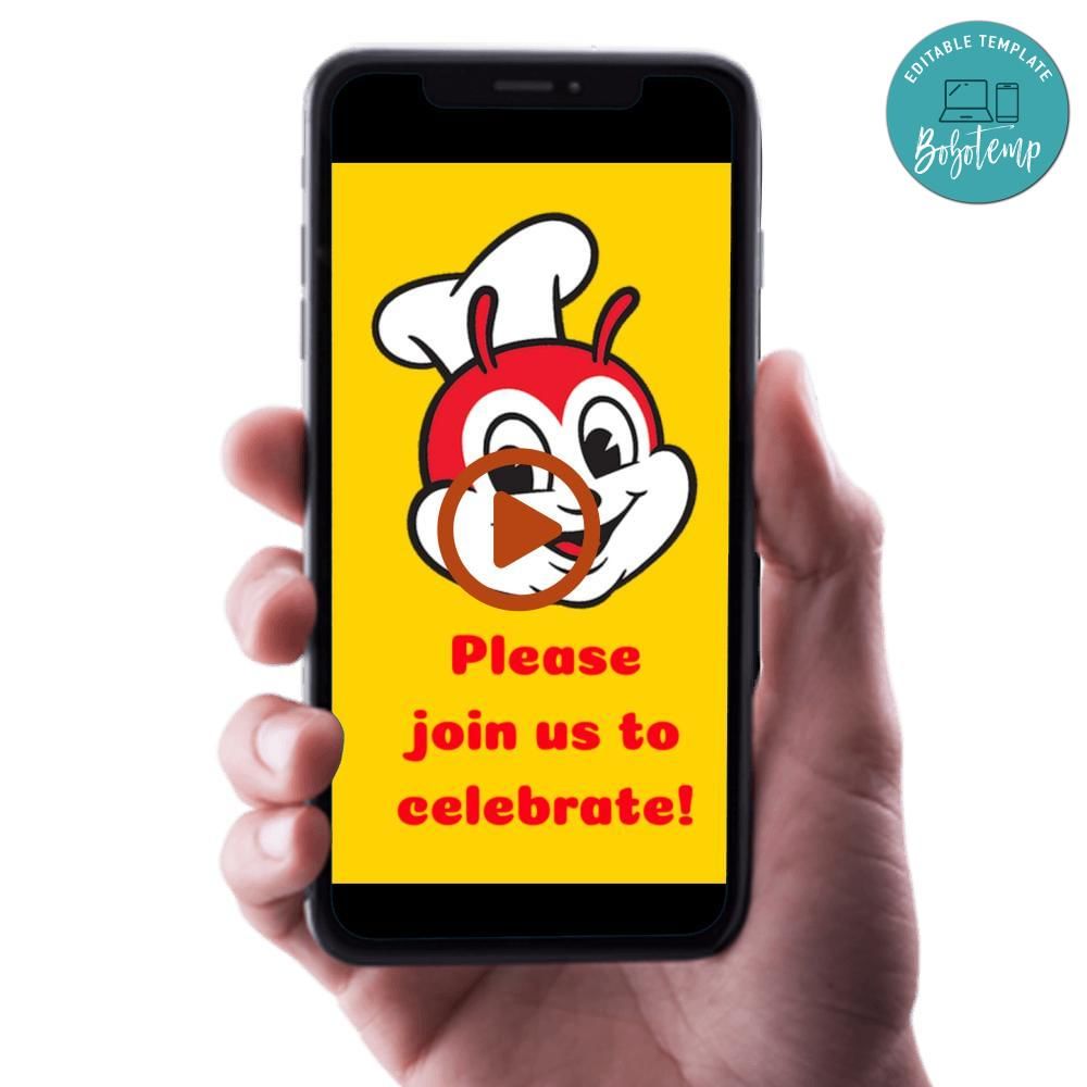 Jollibee Video Invitation Digital Template DIY | Bobotemp