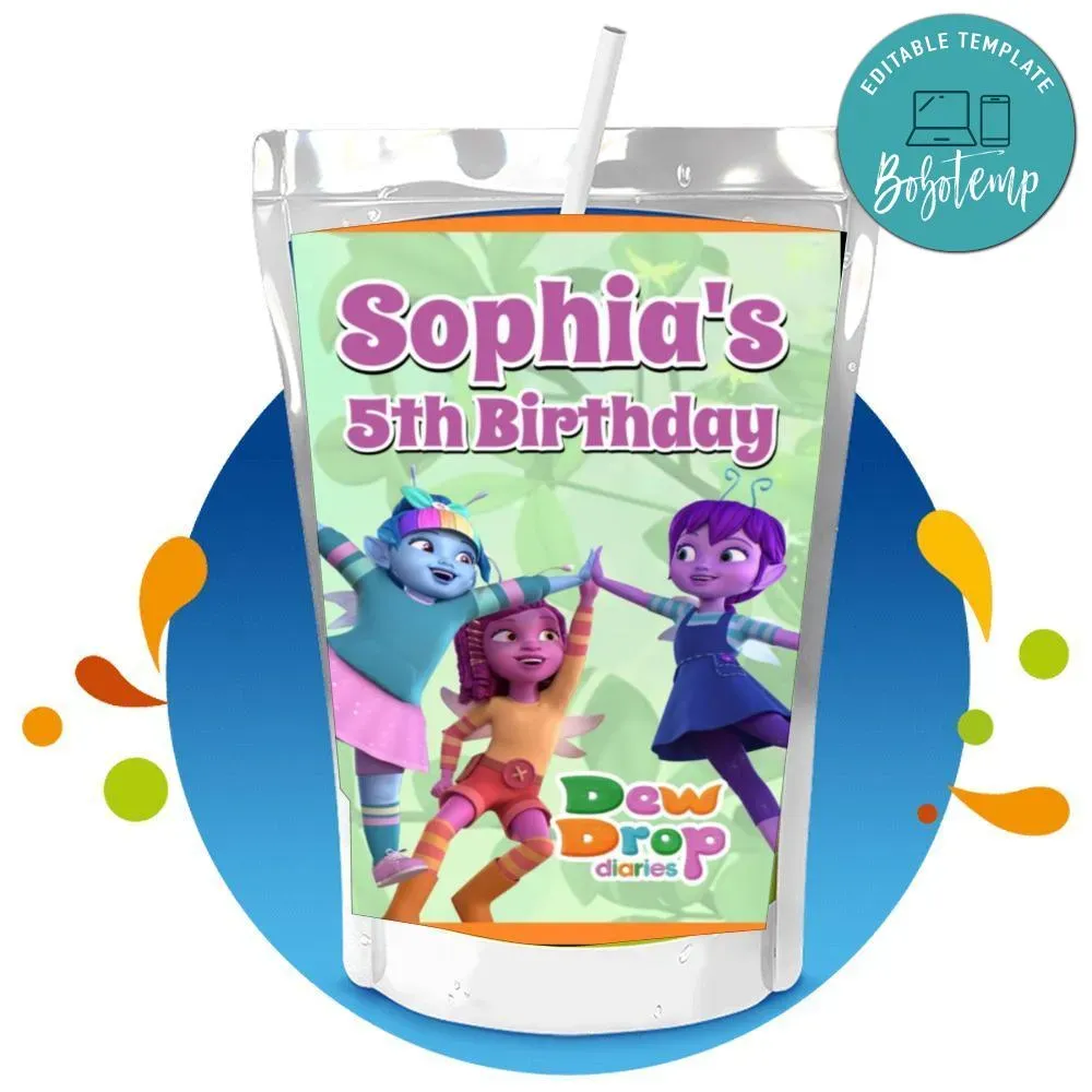 Dew Drop Diaries Capri Sun Birthday Digital File Printable | Bobotemp