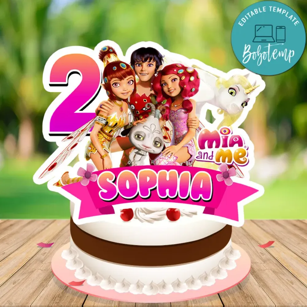Mia And Me Birthday Cake Topper Template Printable Createpartylabels