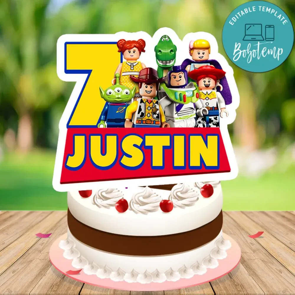 Lego Toy Story Birthday Cake Topper Template Printable | Bobotemp