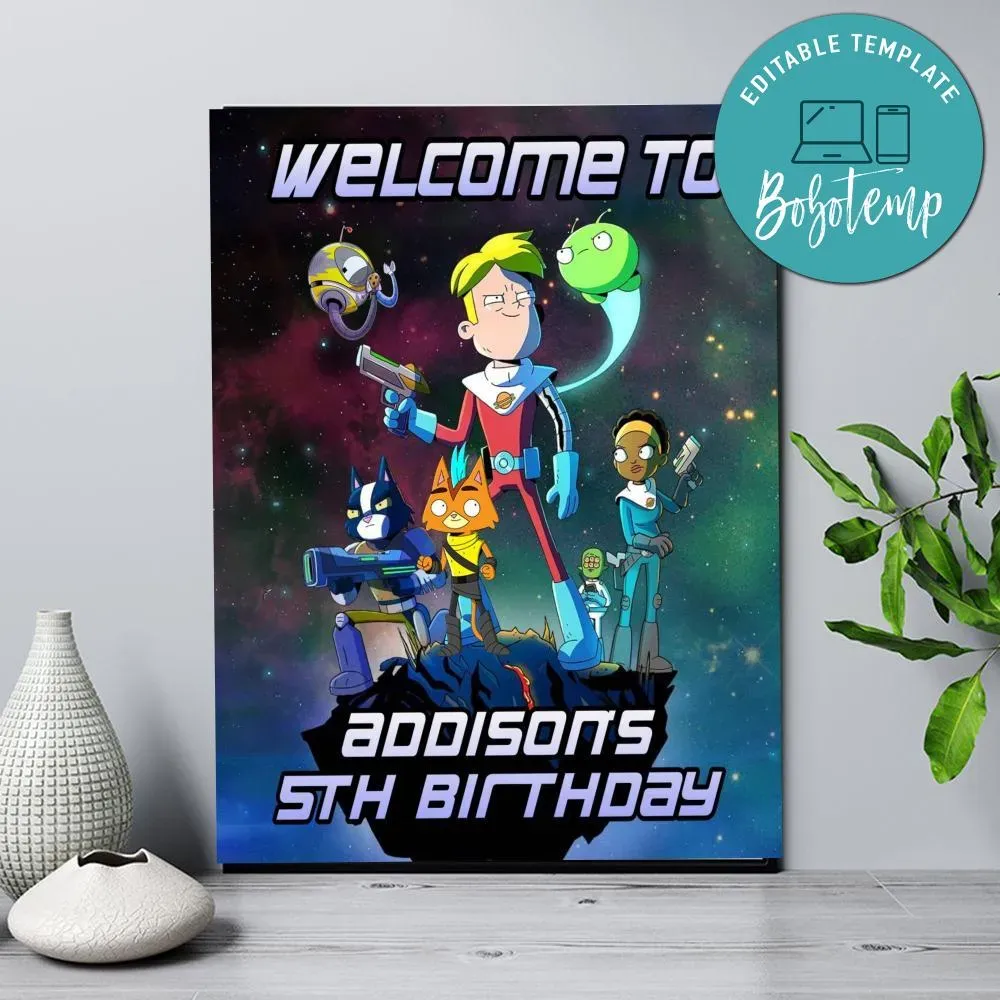 Final Space Birthday Welcome Sign Digital File Printable DIY | Bobotemp