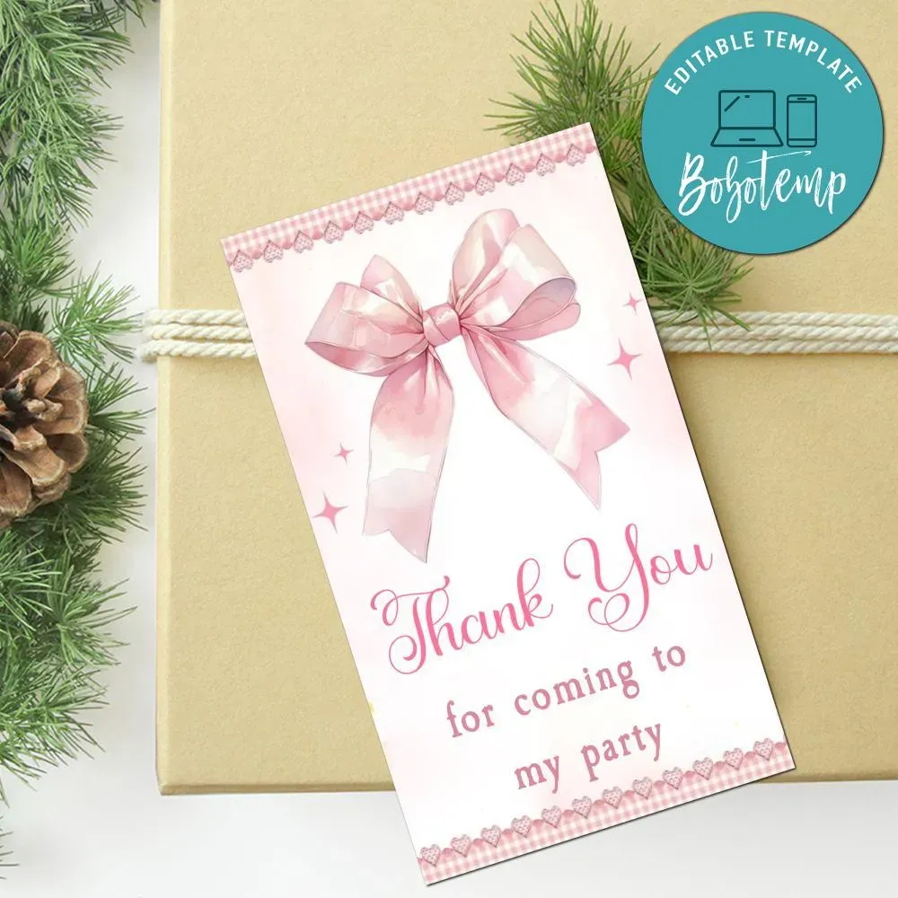 Coquette Thank You Tag Customizable Template | Bobotemp