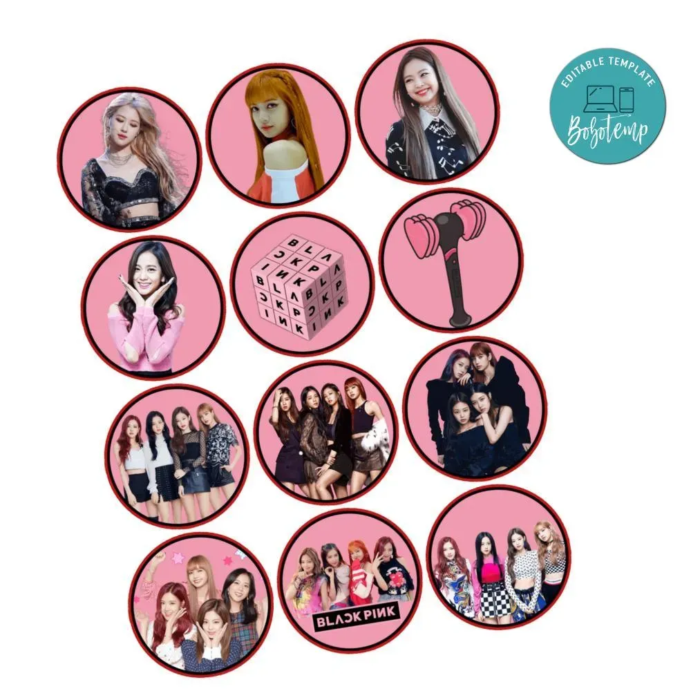 Blackpink Cupcake Toppers Template Printable Instant Download | Bobotemp