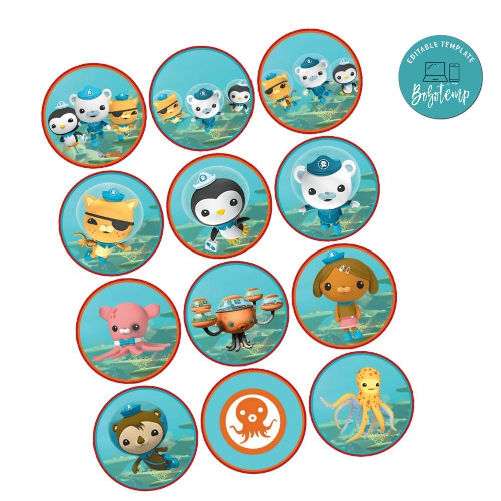 Octonauts Cupcake Toppers Template Printable Instant Download | Bobotemp