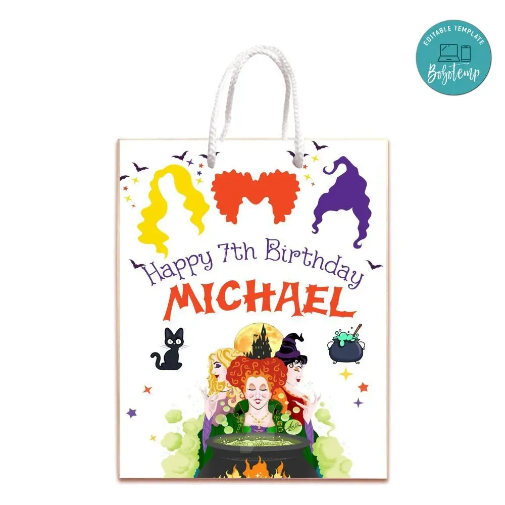 Hocus Pocus Gift Bag Label Template Printable DIY | Bobotemp
