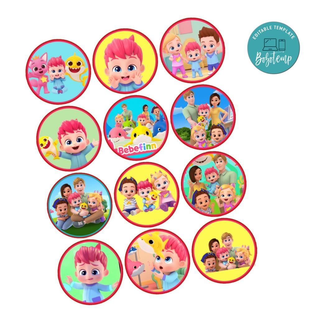 Bebefinn Cupcake Toppers Template Printable Instant Download | Bobotemp