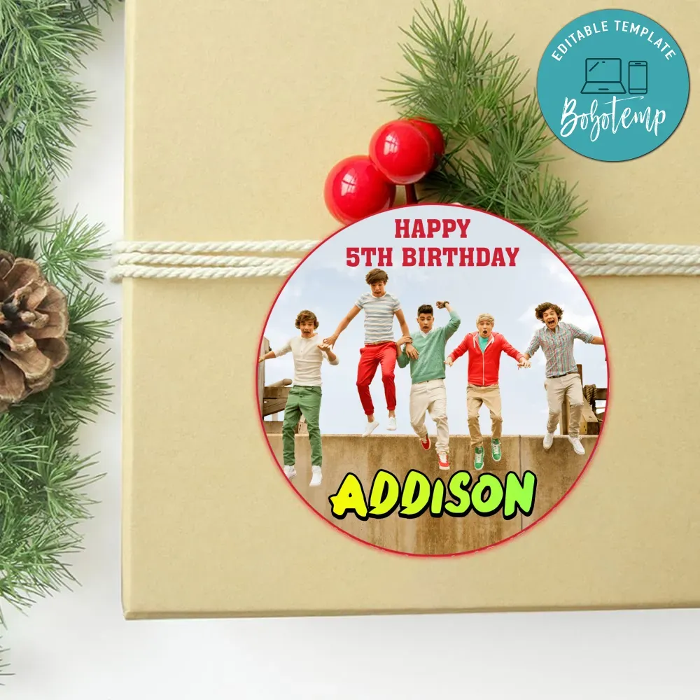 One Direction Circle Sticker Template Customizable DIY | Bobotemp